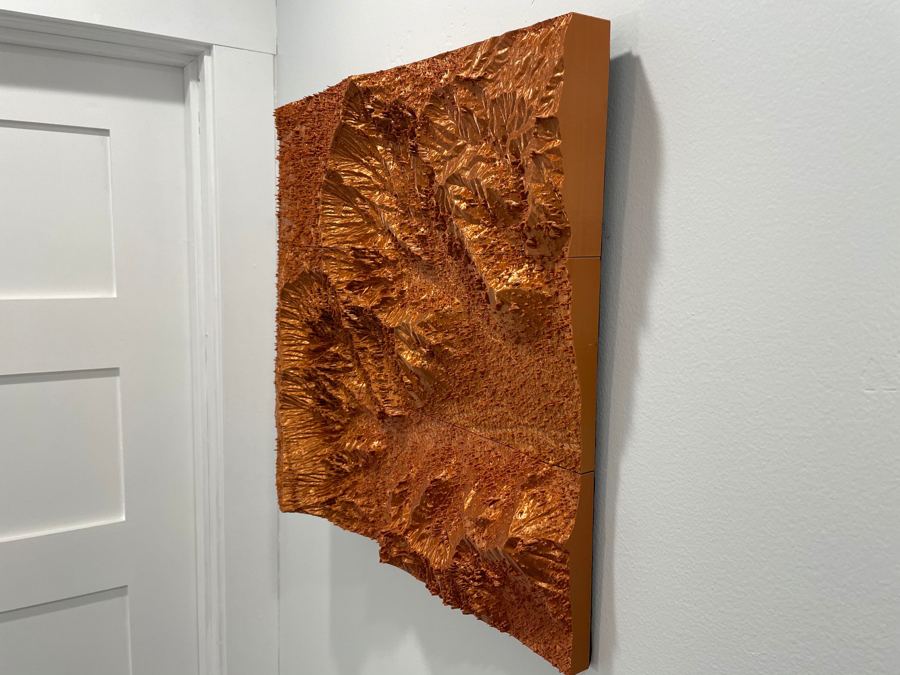 Custom Large 3D Topographic Map Wall Art 6x6, 12x12, 18x18, 24x24 ...