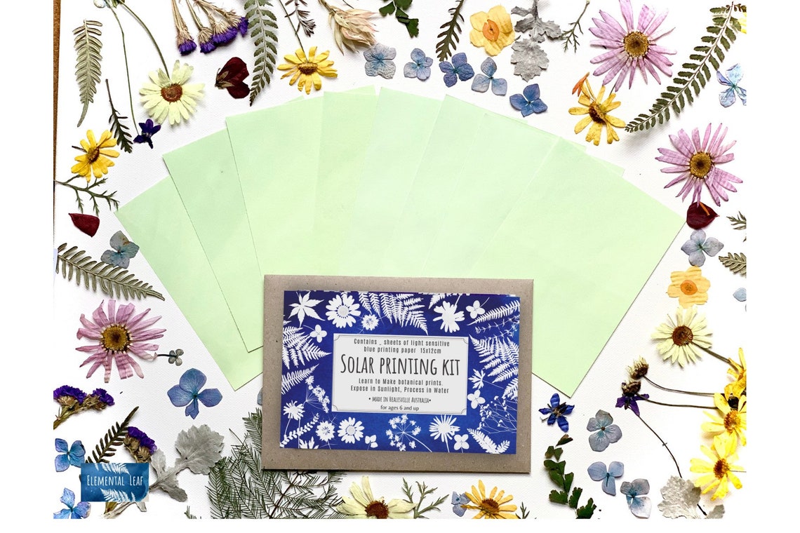DIY Solar Printing Kit Craft Kit Cyanotype Kit Solar - Etsy