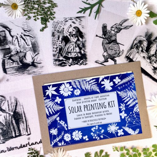 Cyanotype Kit Alice Stencils Sun Printing Kit Wonderland - Etsy