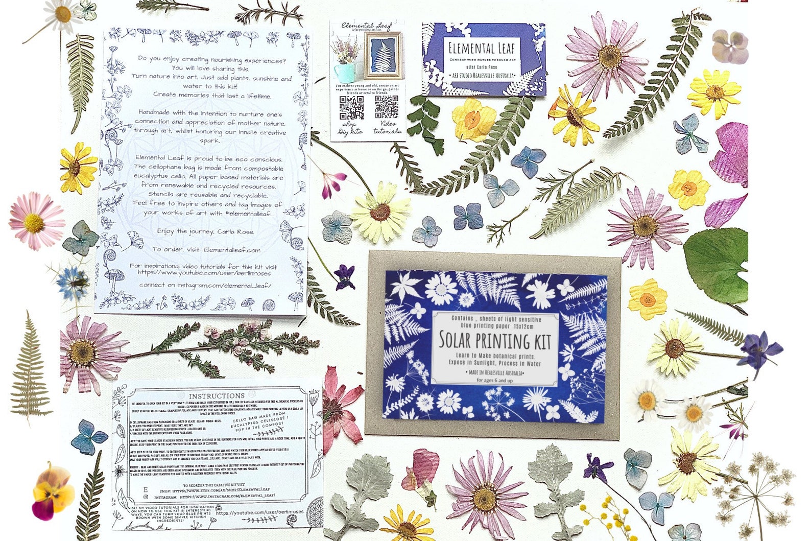 DIY Solar Printing Kit Craft Kit Cyanotype Kit Solar - Etsy