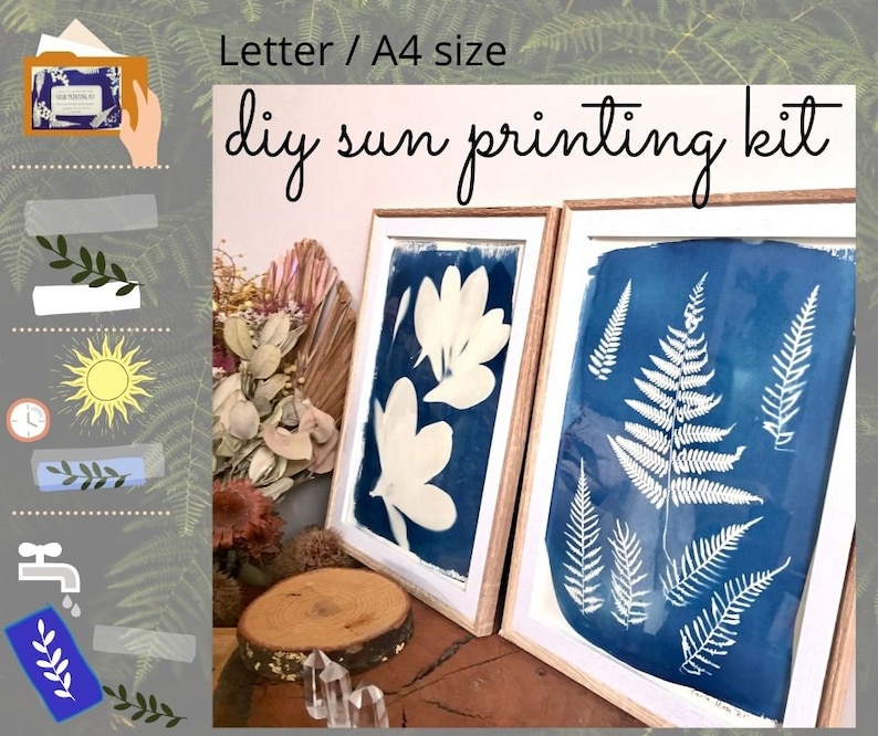 Cyanotype Paper DIY Kit: Letter Size Sun Printing, Modern Country Art ...