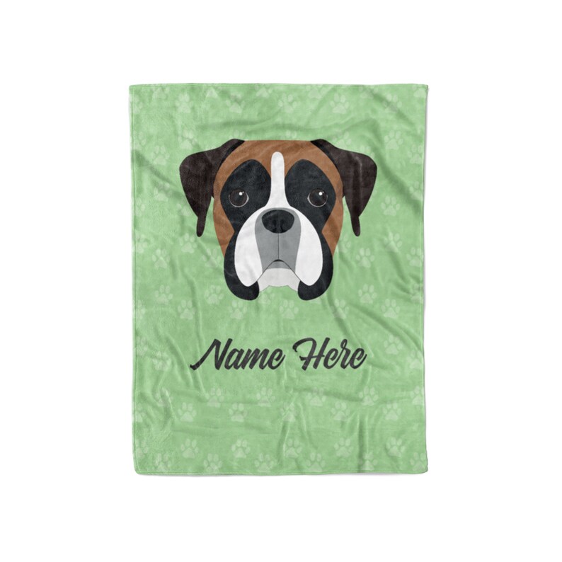 Boxer Personalized Custom Fleece and Sherpa Blankets With Your | Etsy