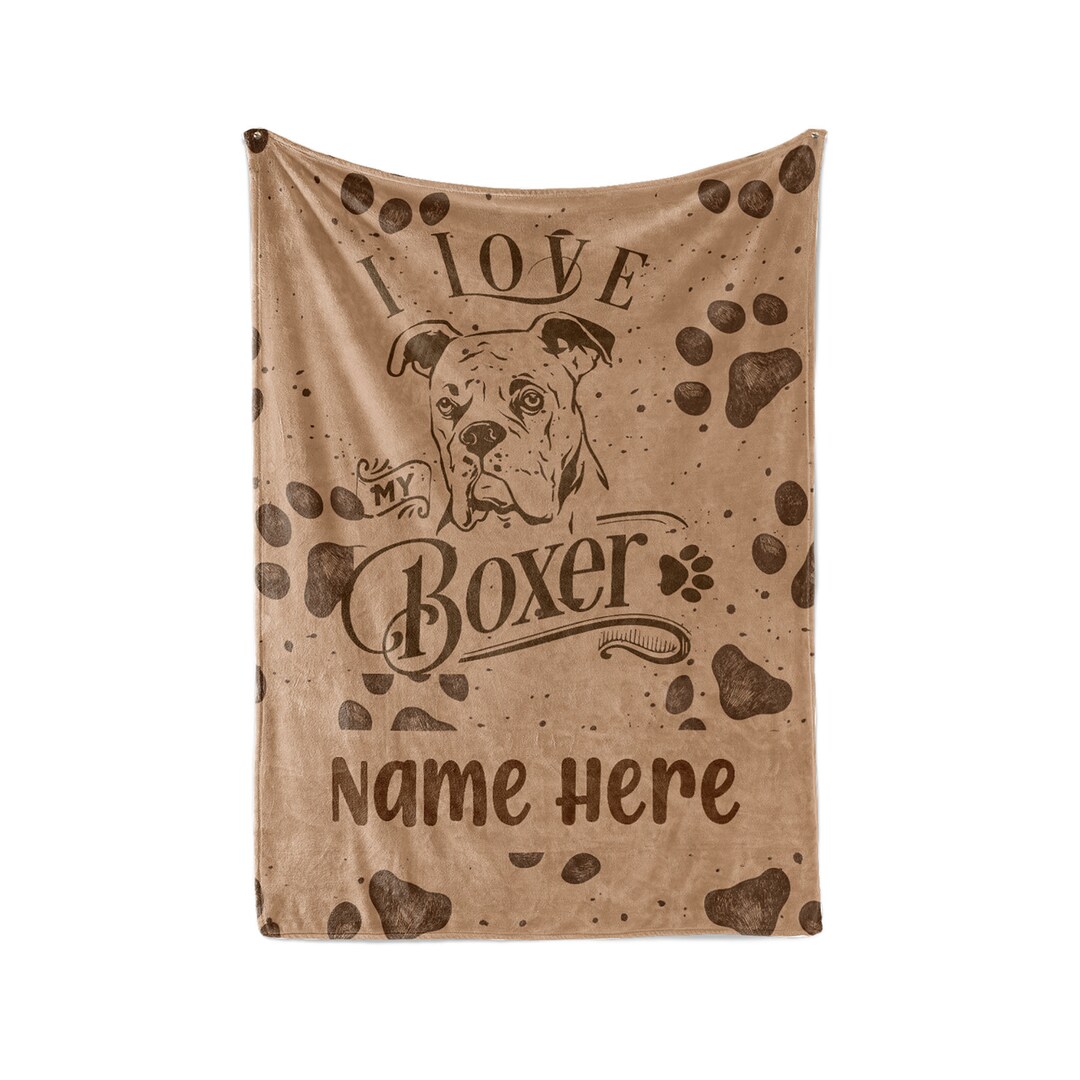 Boxer Personalized Custom Fleece and Sherpa Blankets With Your Family ...