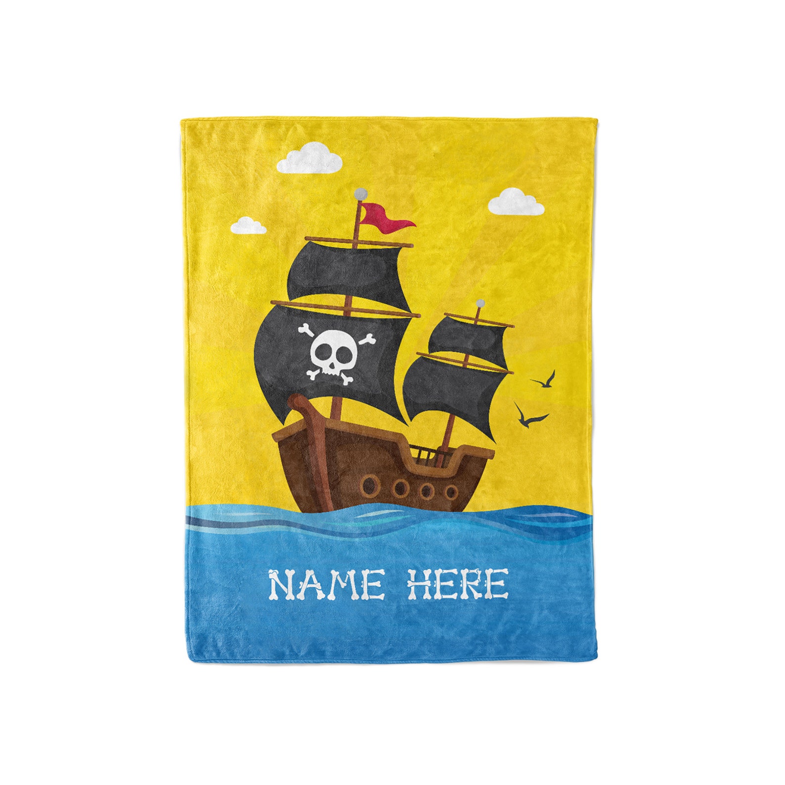 Kids Pirate Ship Personalized Custom Fleece and Sherpa - Etsy