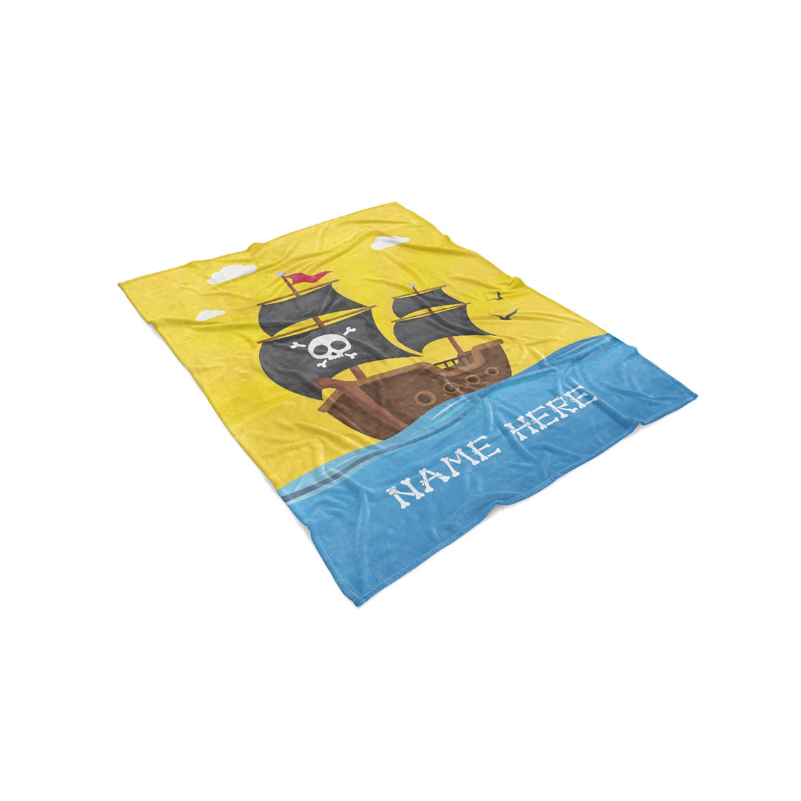 Kids Pirate Ship Personalized Custom Fleece and Sherpa | Etsy