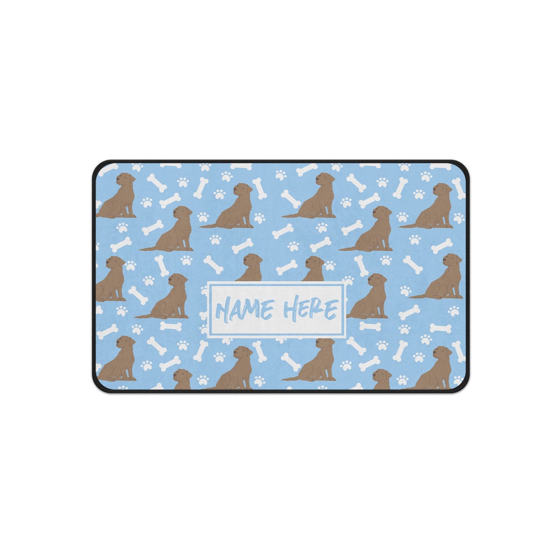 Chocolate Labrador Custom Dog Mat for Food and Water Personalized ...