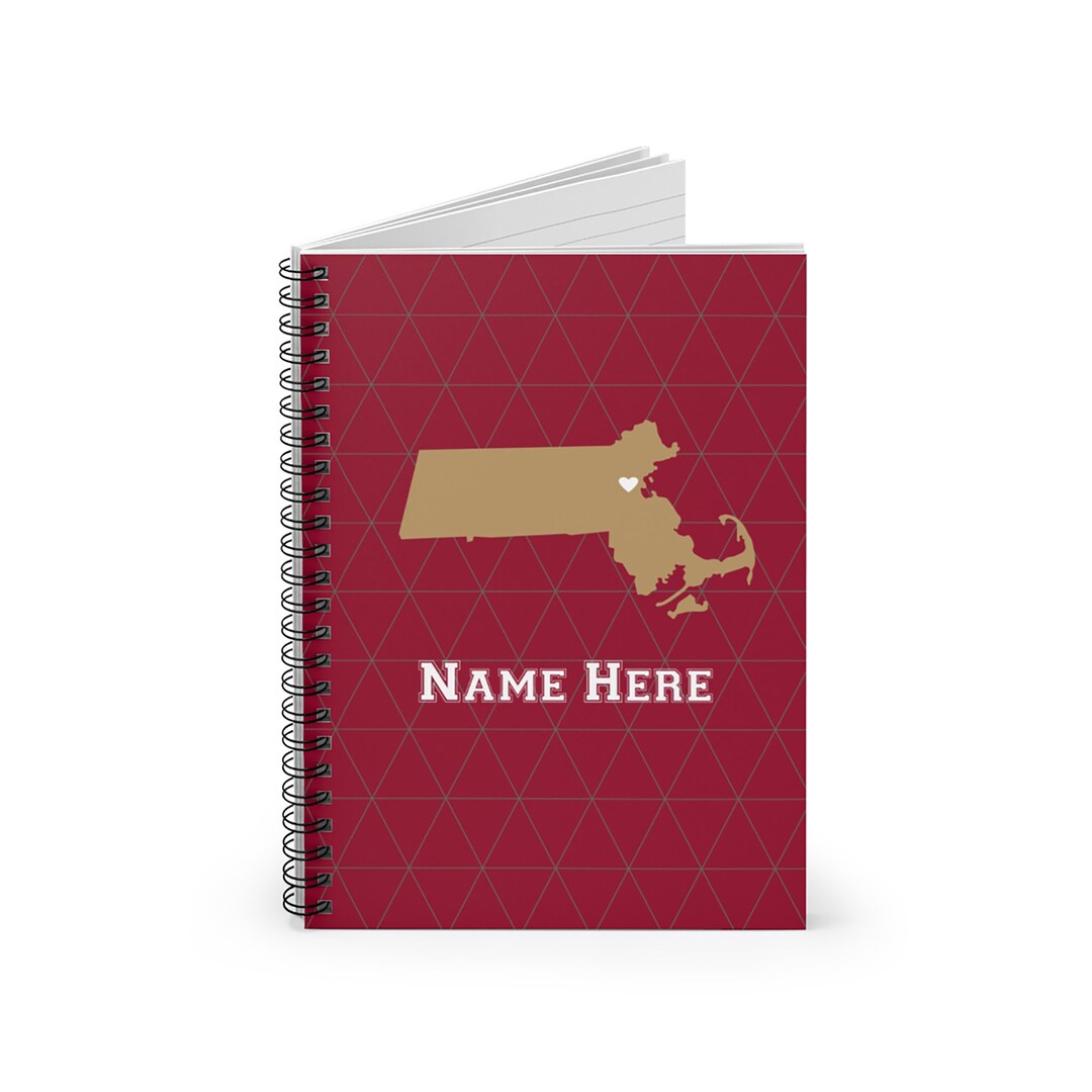 Custom Spiral Notebook Boston Massachusetts 6x8 - Etsy