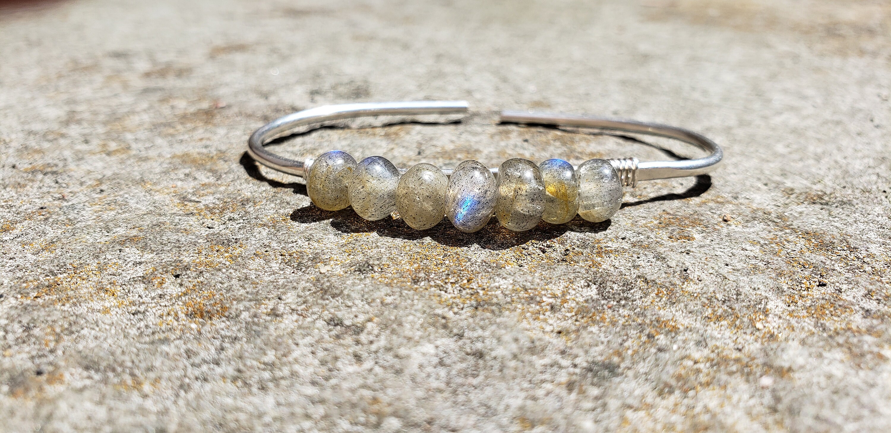 Mix and Match Sterling Silver & Raw Stone Layering Bracelets Silver ...
