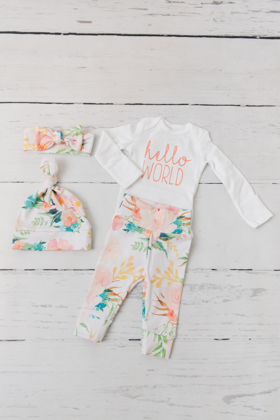 Hello World Baby Outfit Baby Girl Outfit Coming Home Outfit - Etsy