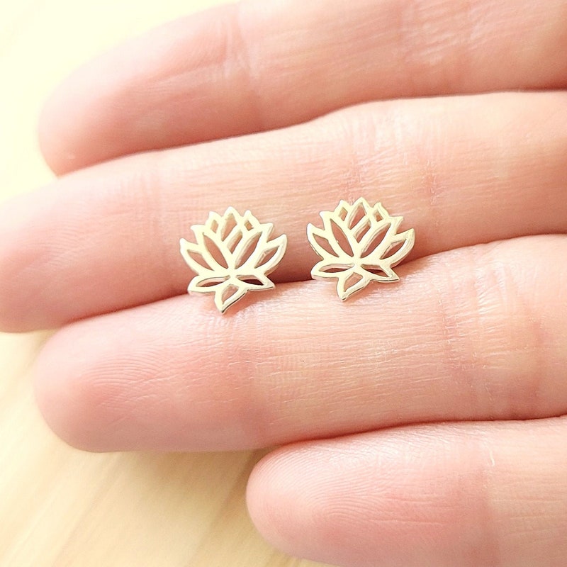 Lotus Earrings - Etsy