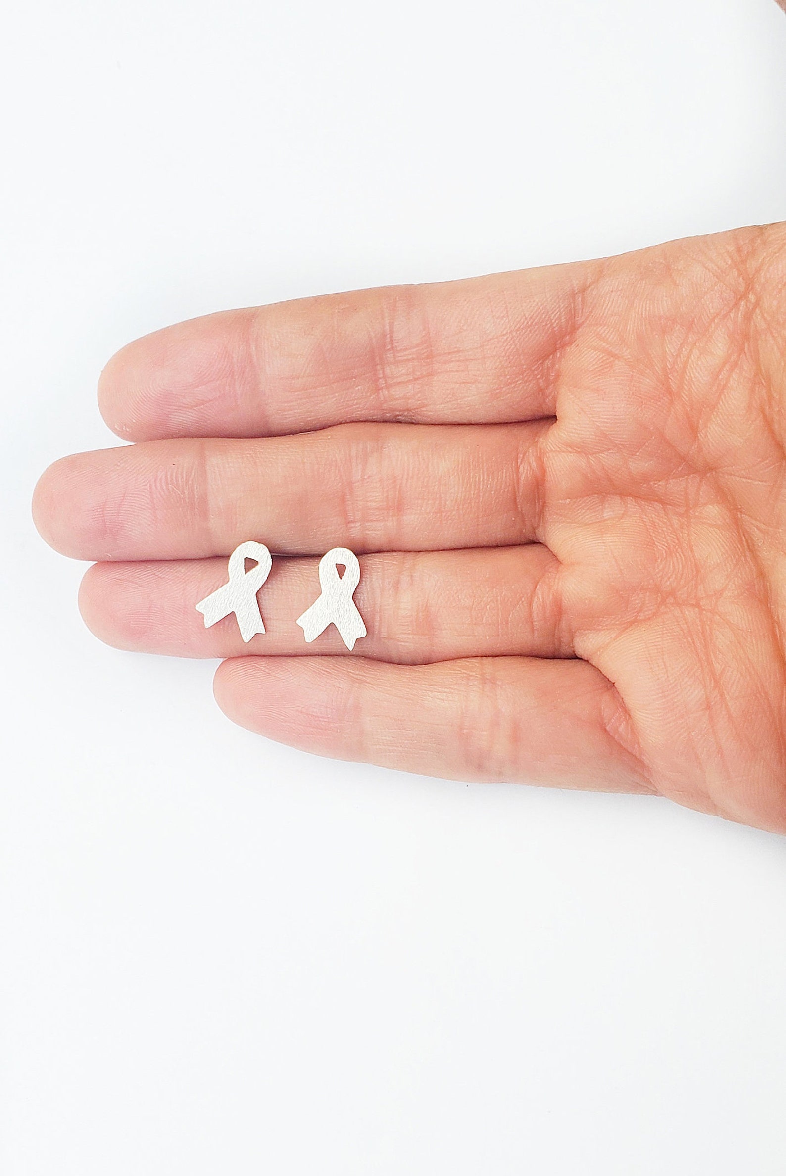 Tiny Ribbon Sterling Silver Cancer Survivor Breast Cancer - Etsy