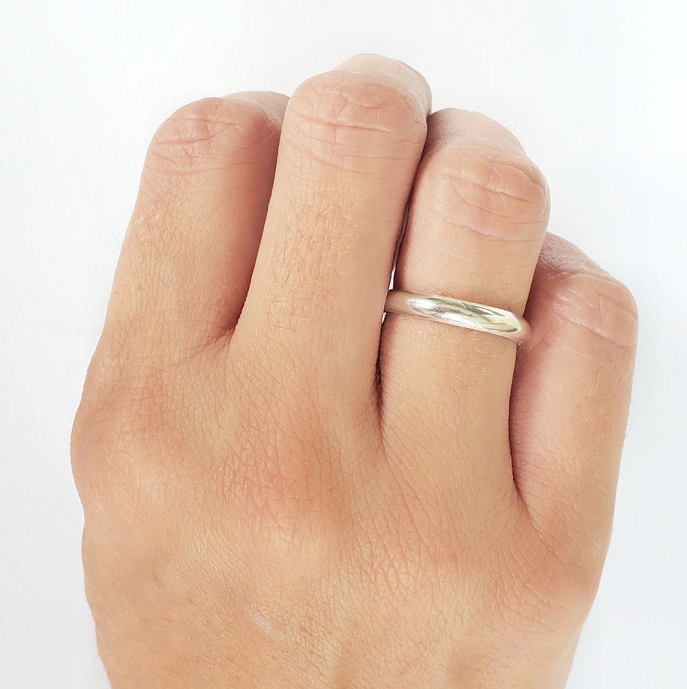 Plain Silver Ring Minimalist Ring Simple Ring Stackable - Etsy