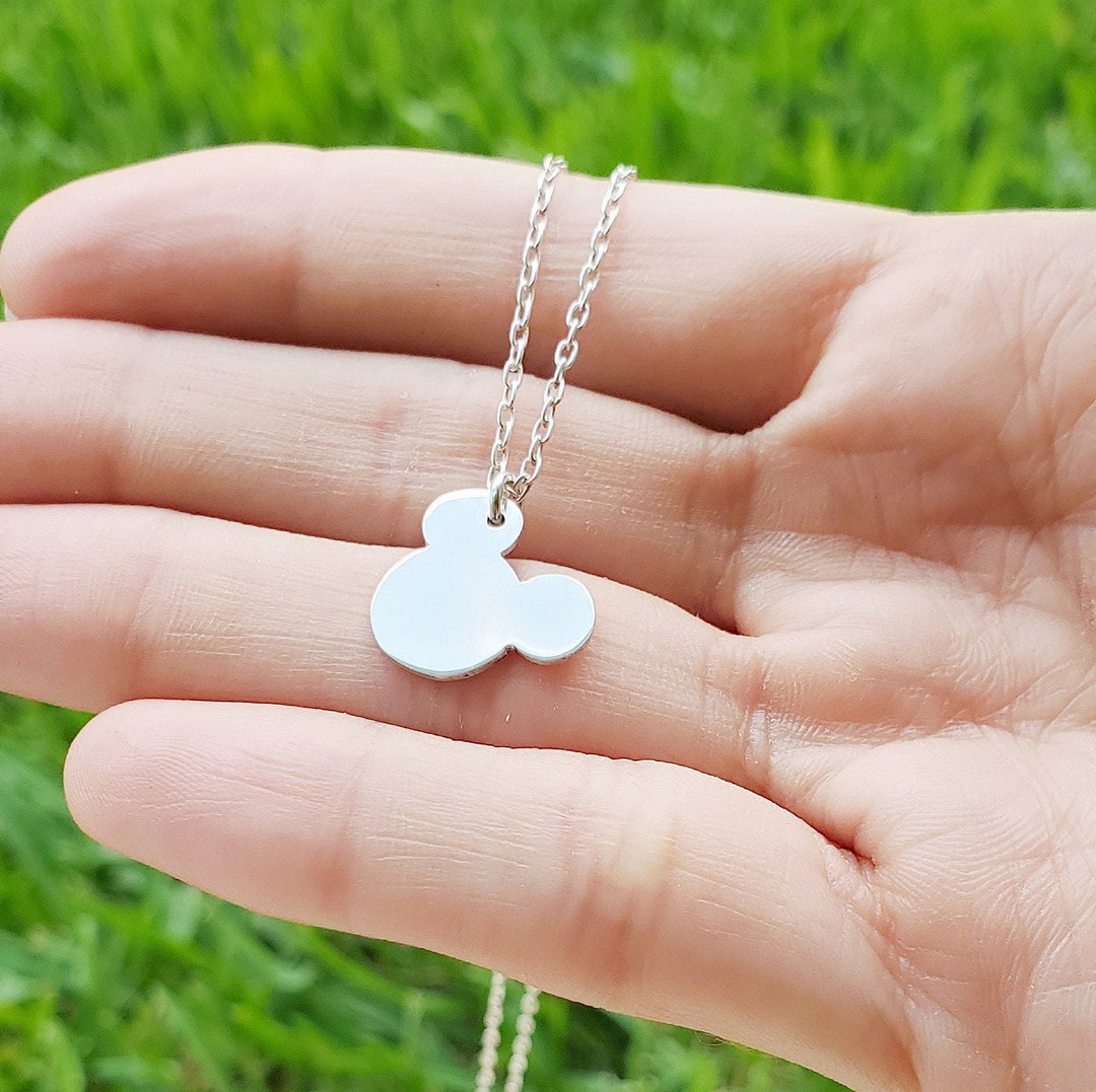 Mickey Mouse Necklace, Disney Necklace, Sterling Silver Necklace Mickey ...