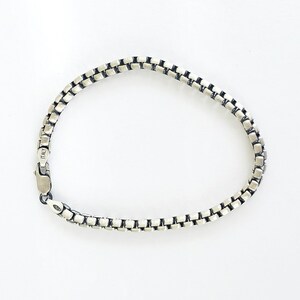 Sterling Silver Box Chain Bracelet, Mens Bracelet Gift for Husband, 7th ...