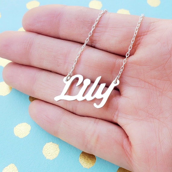 Etsy sterling silver name necklace store