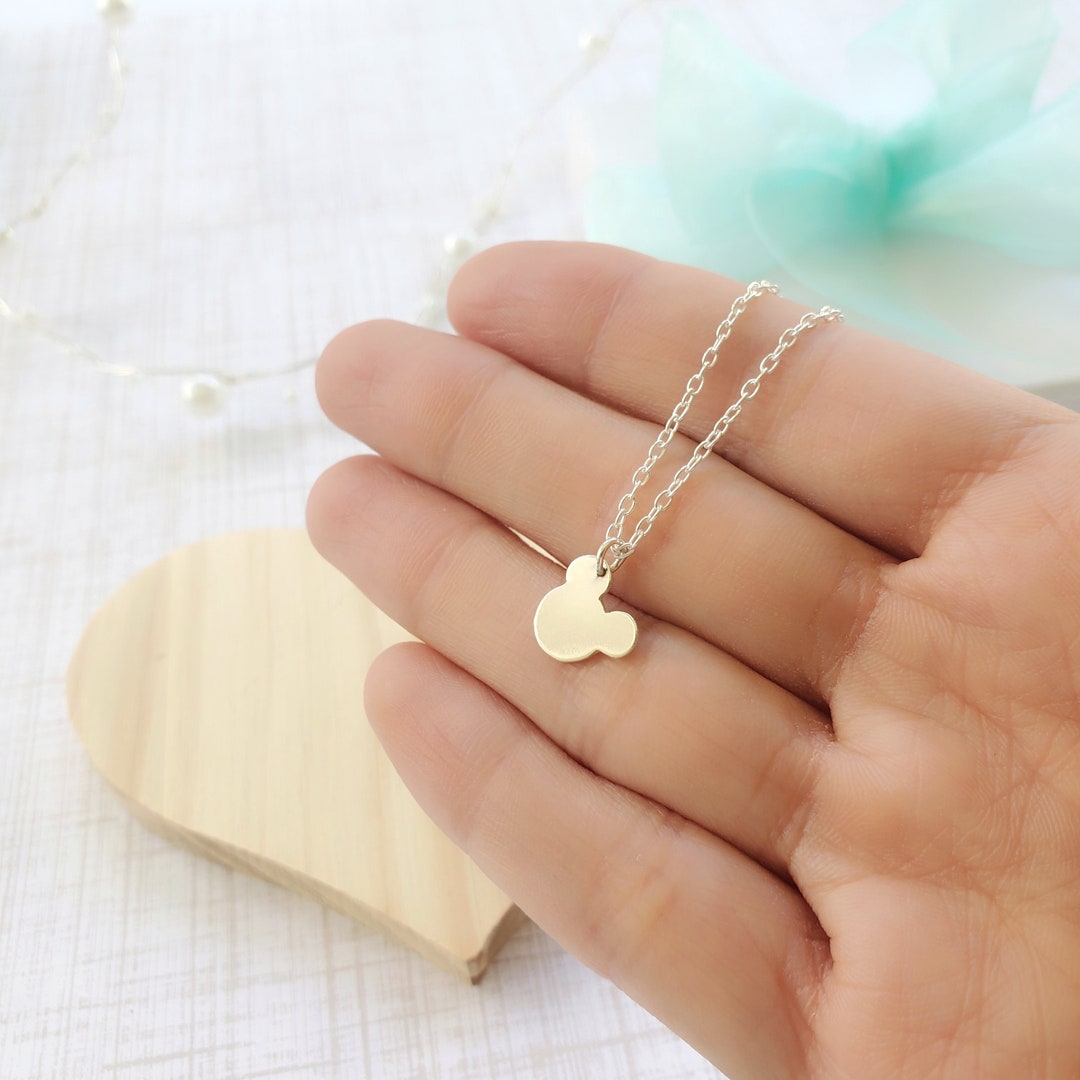 Mini Mickey Mouse Necklace Sterling Silver, Disney Necklace, Mickey ...