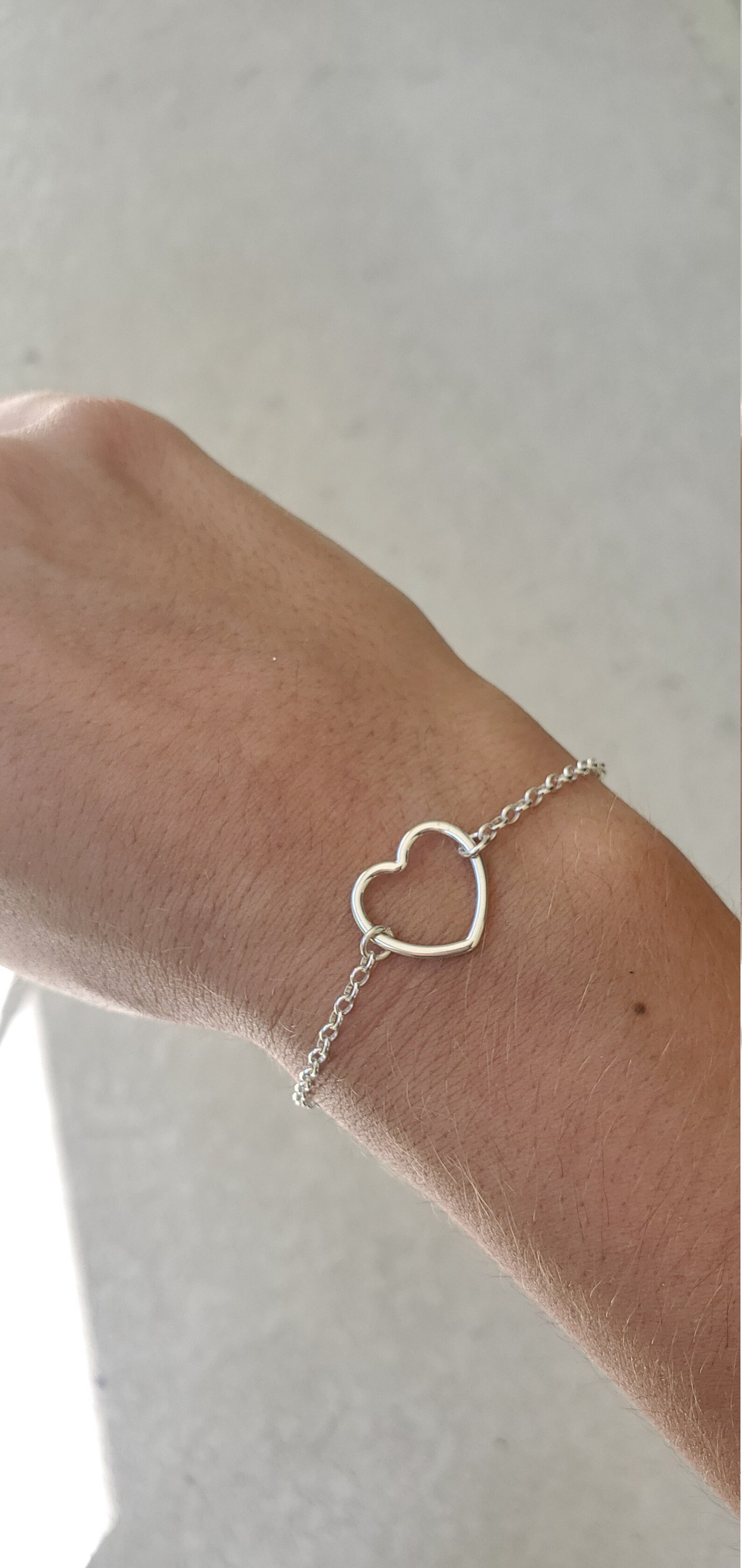 Sterling silver heart charm bracelet bracelet femme heart | Etsy