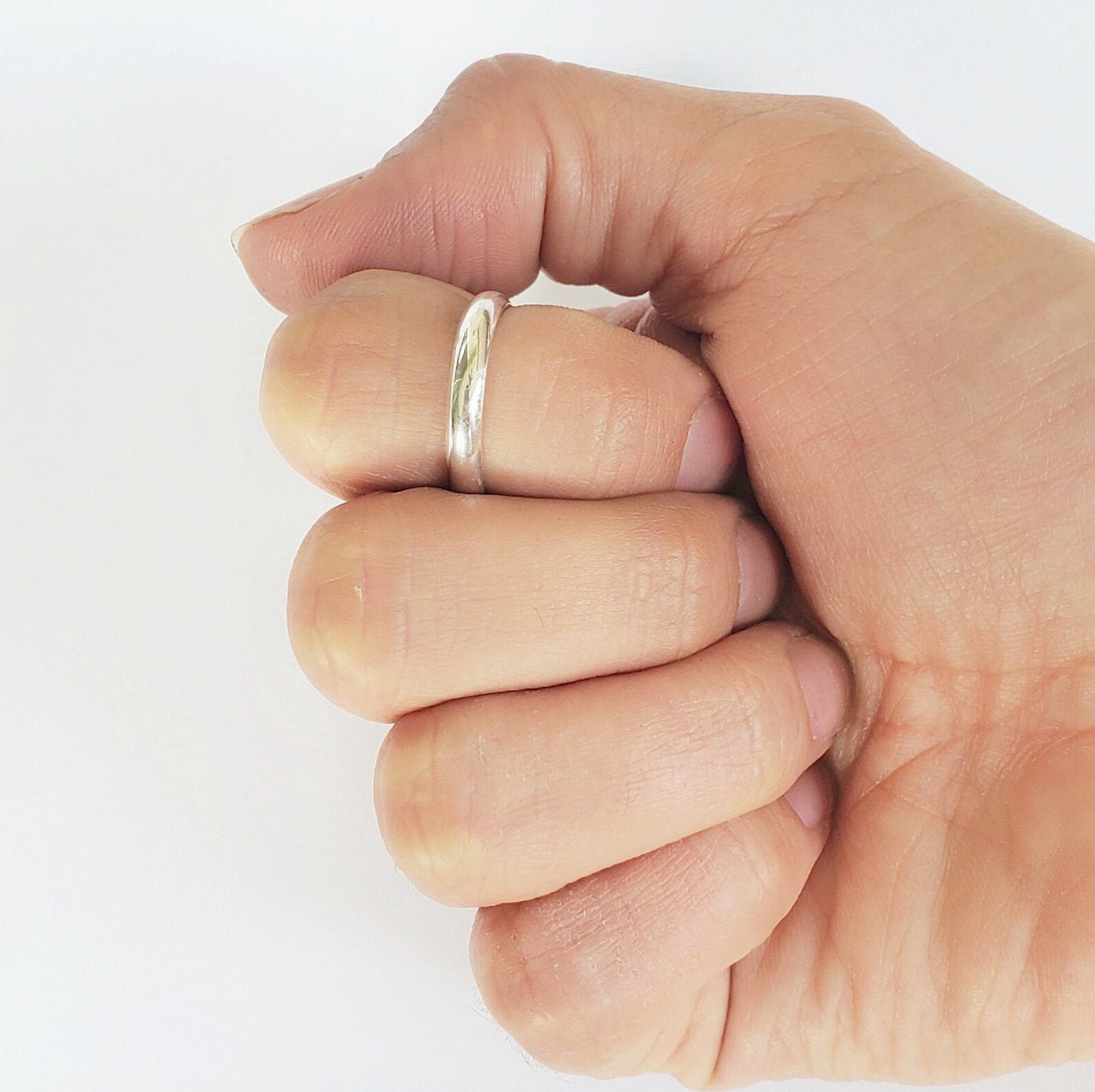 Plain Silver Ring Minimalist Ring Simple Ring Stackable - Etsy