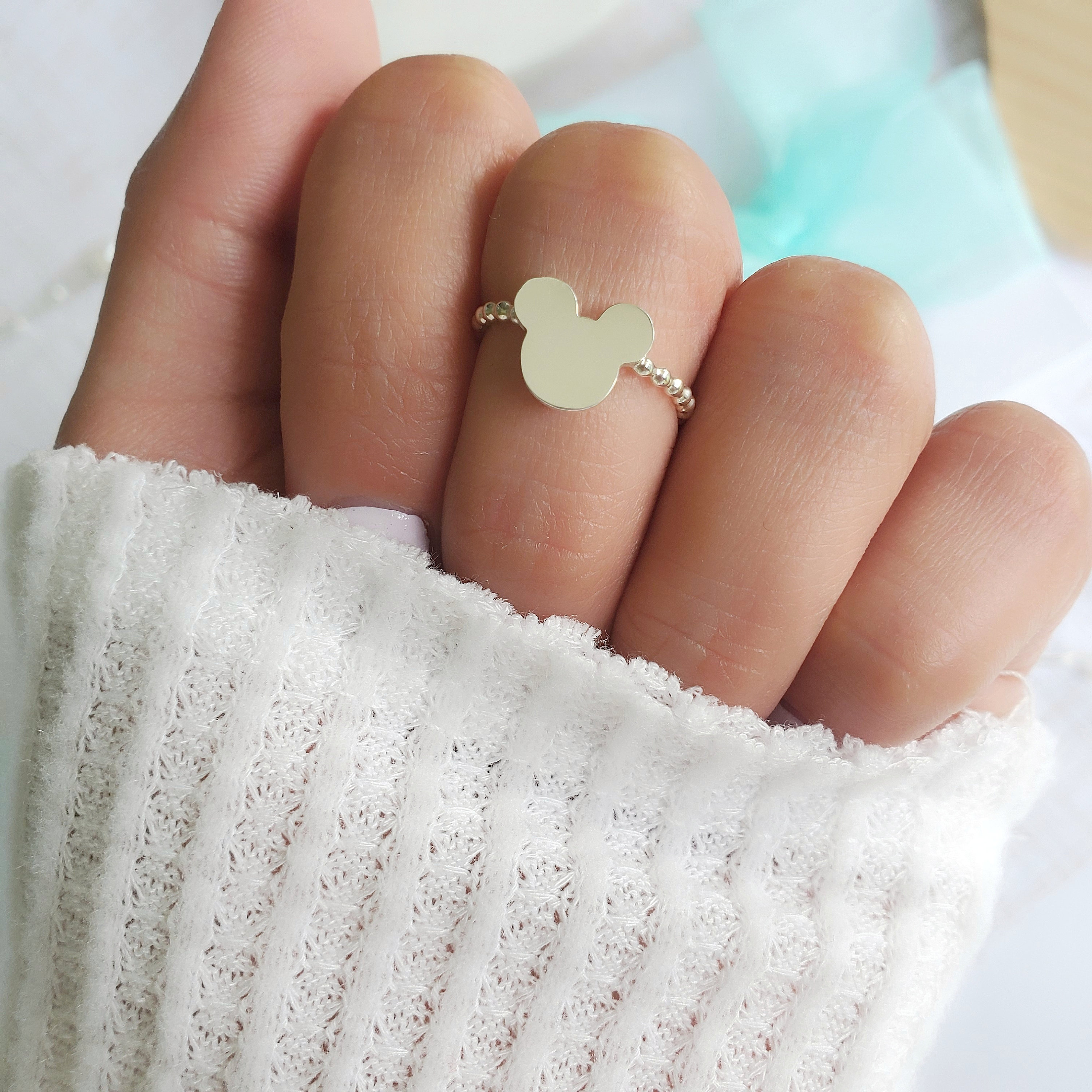 Mickey Mouse Ring Sterling Silver Disney Engagement Ring | Etsy