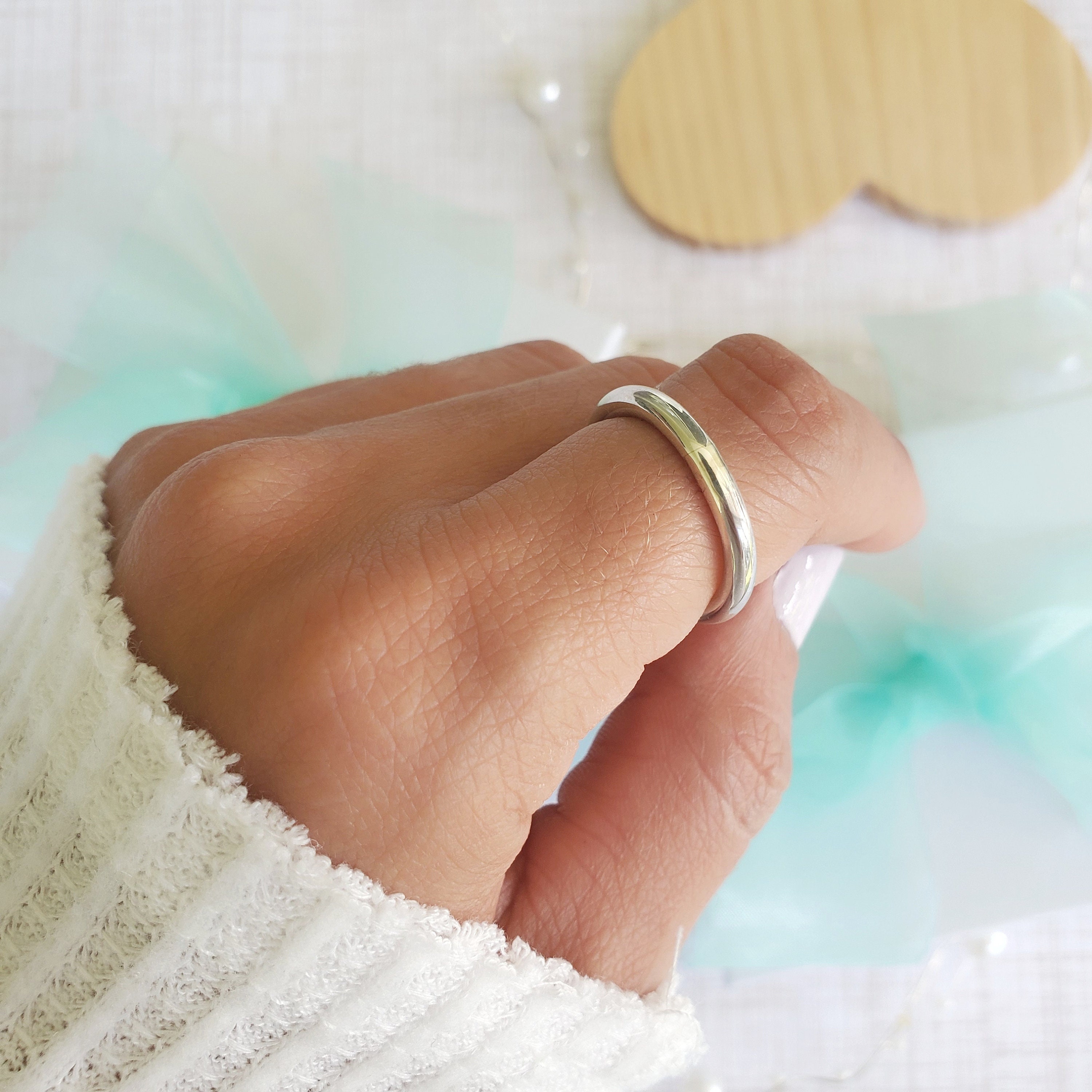 Chunky Ring Sterling Silver 925 Thick Silver Ring Stacking - Etsy