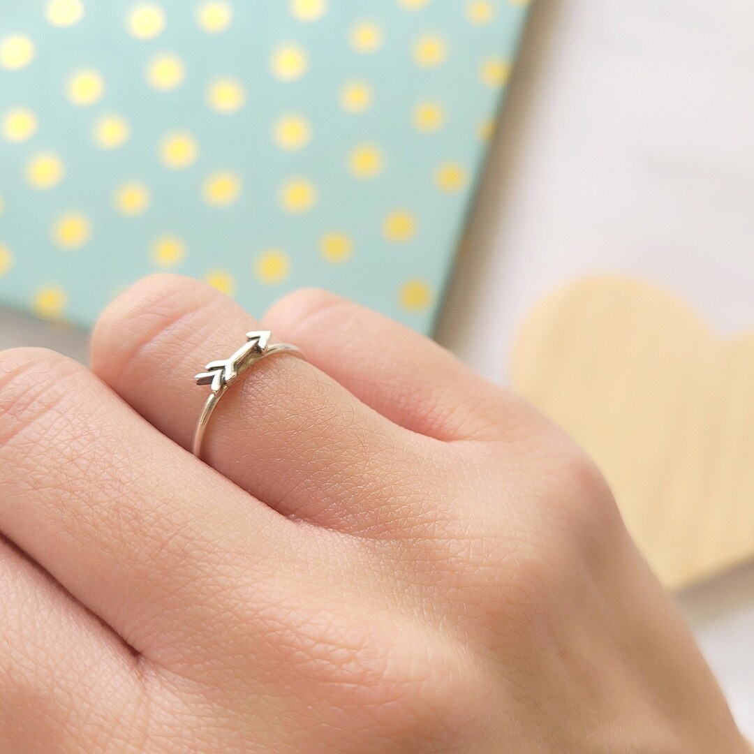 Anillo de flecha Plata de ley, anillo apilable anillos de alambre de flecha, flecha de anillo ...