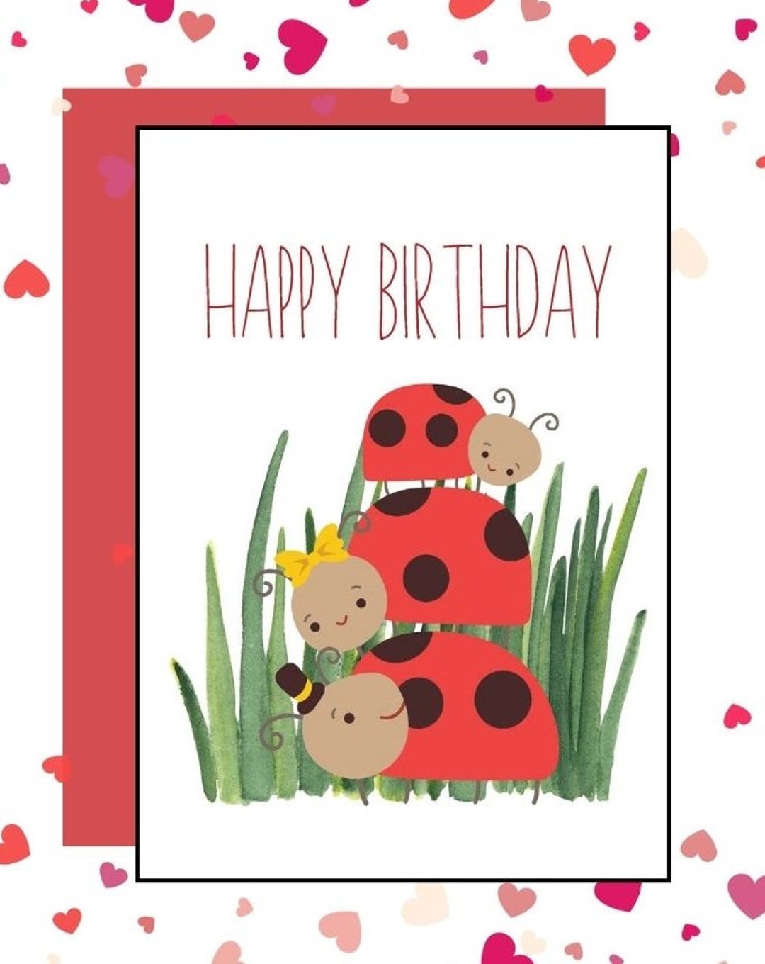 Digital Happy Birthday Card - Happy Birthday Ladybird Stack Greeting ...