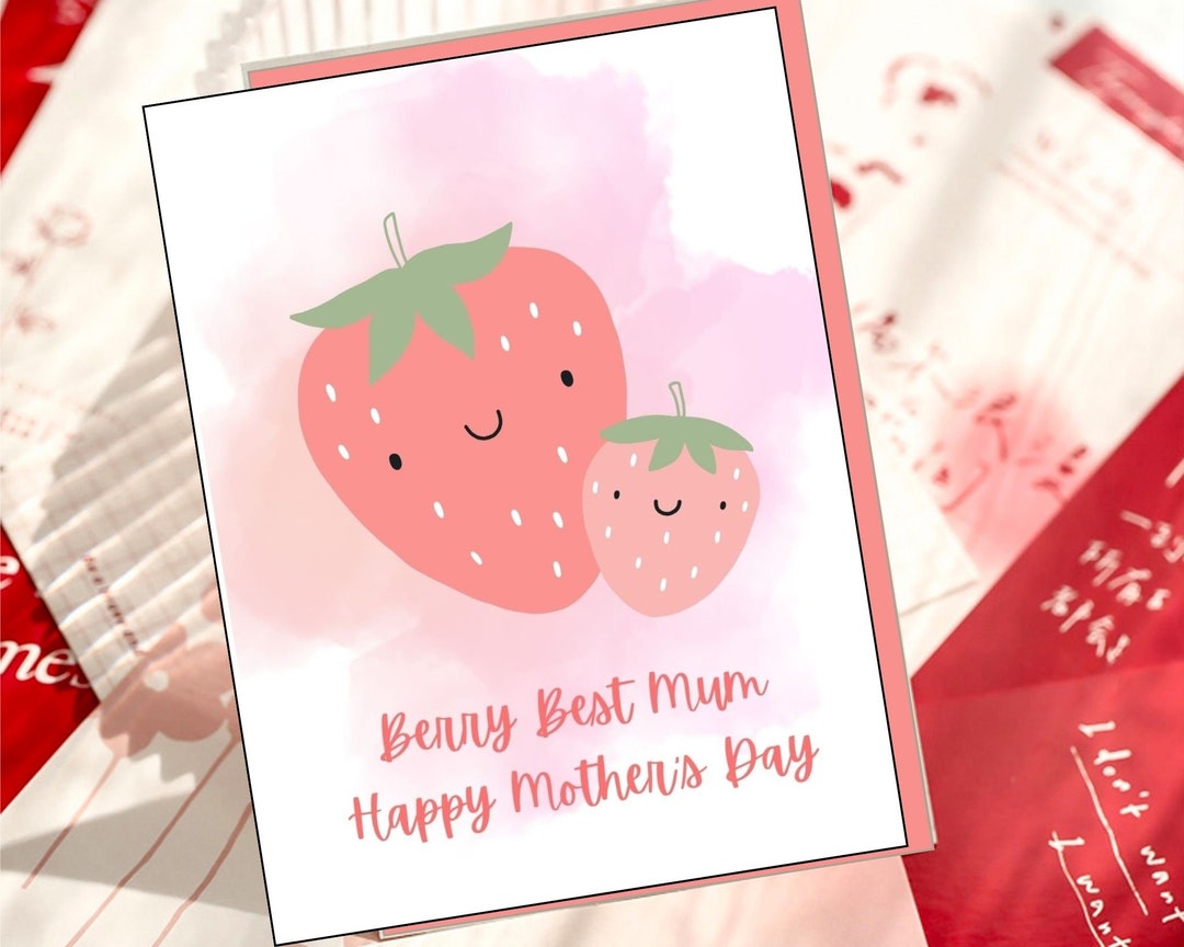 Digital Happy Mothers Day Card - Berry Best Mum Greeting Card Printable ...