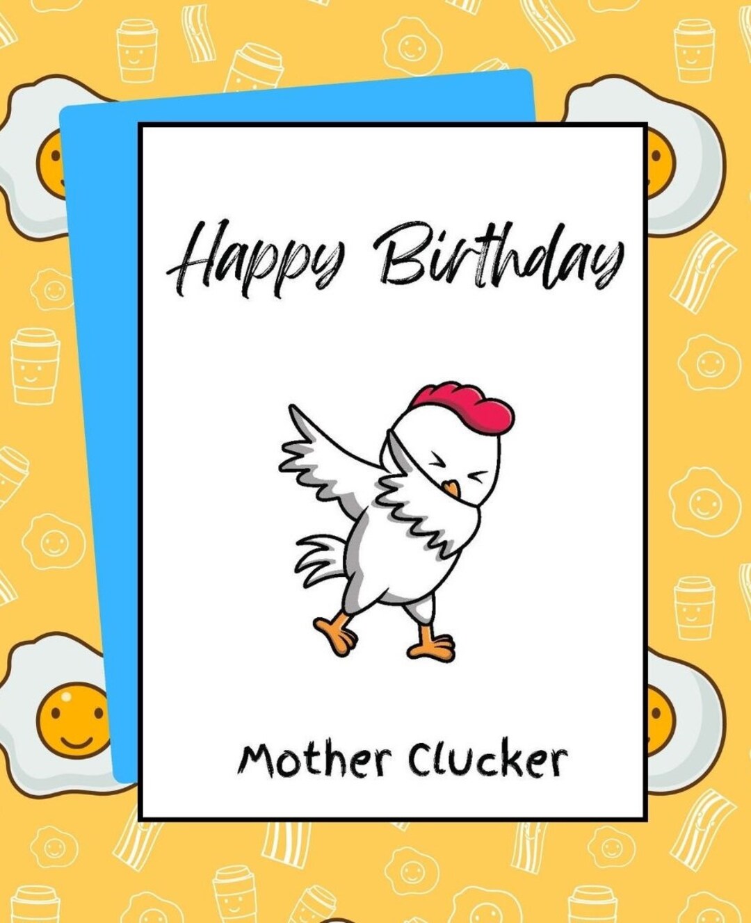 Digital Happy Birthday Card Happy Birthday Mother Clucker Funny Chook Printable Greeting Card ...