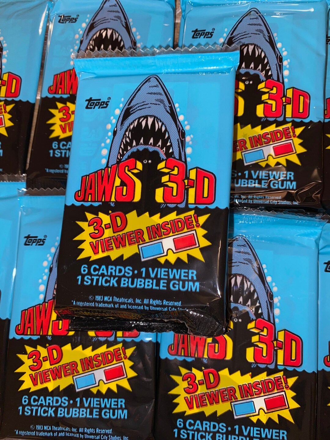 Topps 1983 “jaws 3-D Movie Cards” Sealed Packs With 3D Glasses Included ...