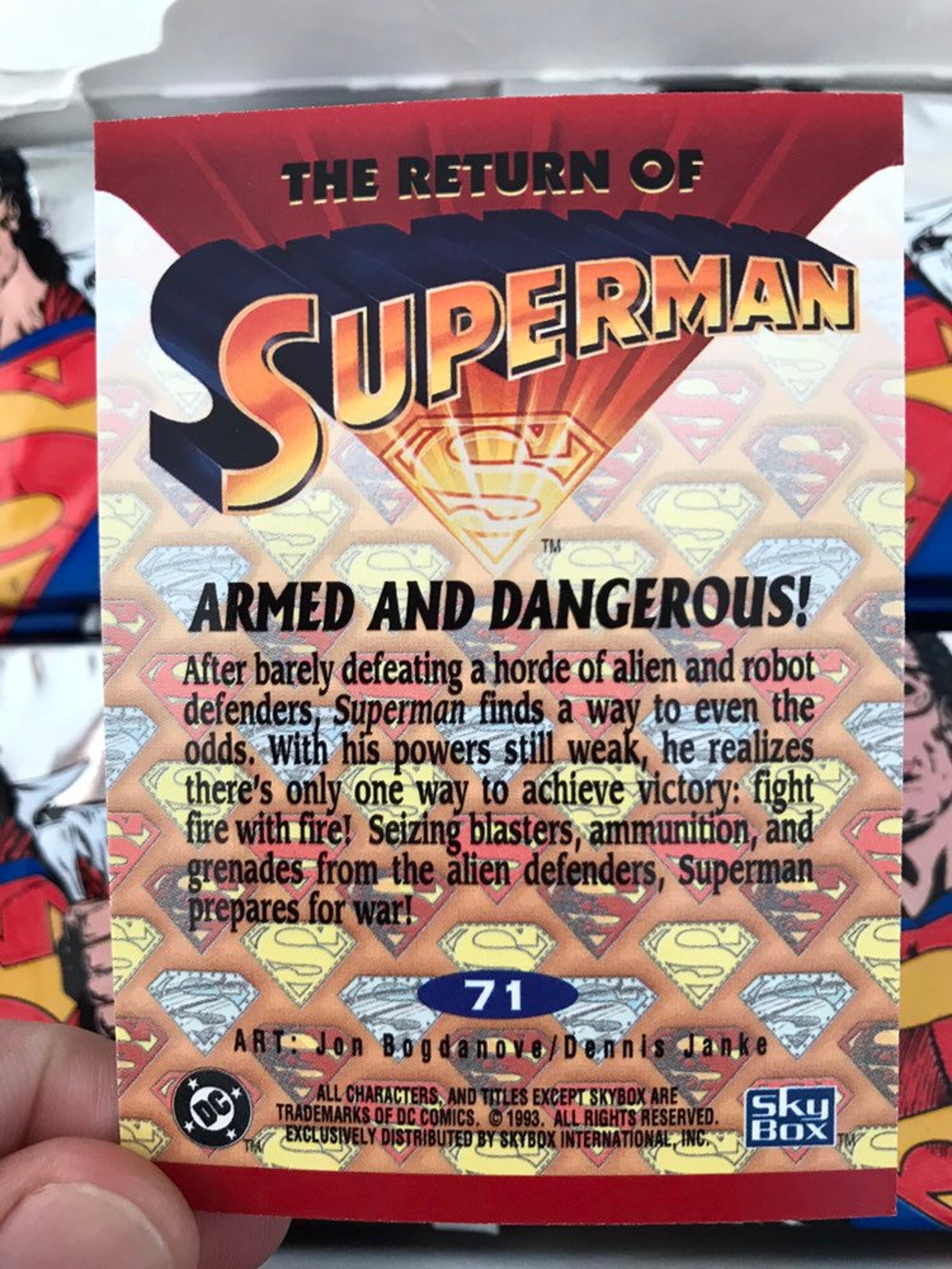 DC Comics 1993 Return of Superman Trading Card Packs - Etsy