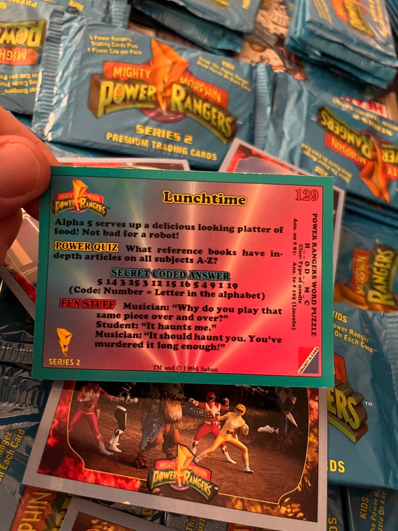 1994 “mighty Morpin Power Rangers” Series 2 Sealed Trading Card Pack - Etsy
