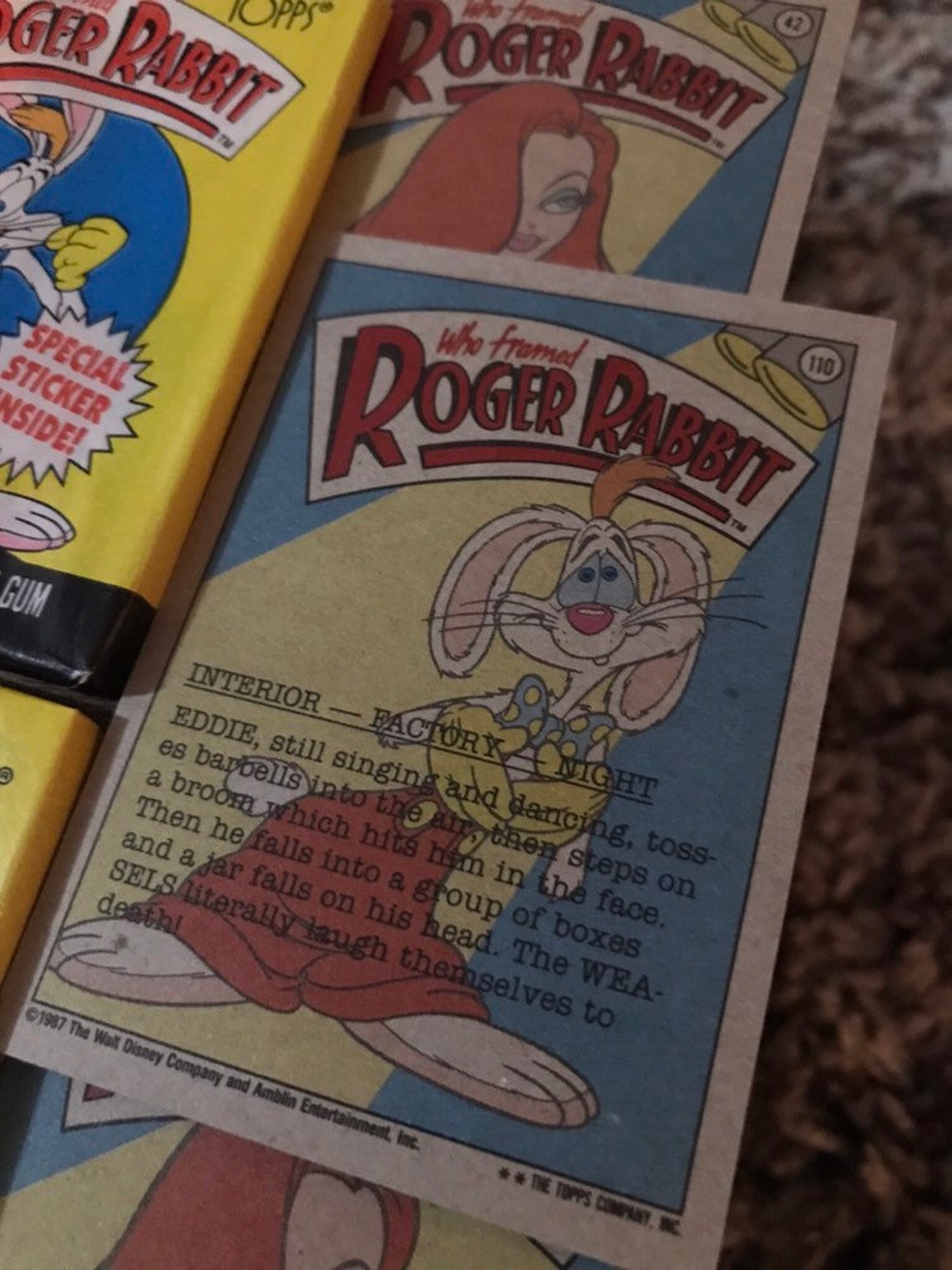 1987 Topps “ Who Framed Roger Rabbit” Sealed Movie Trading Card Packs ...