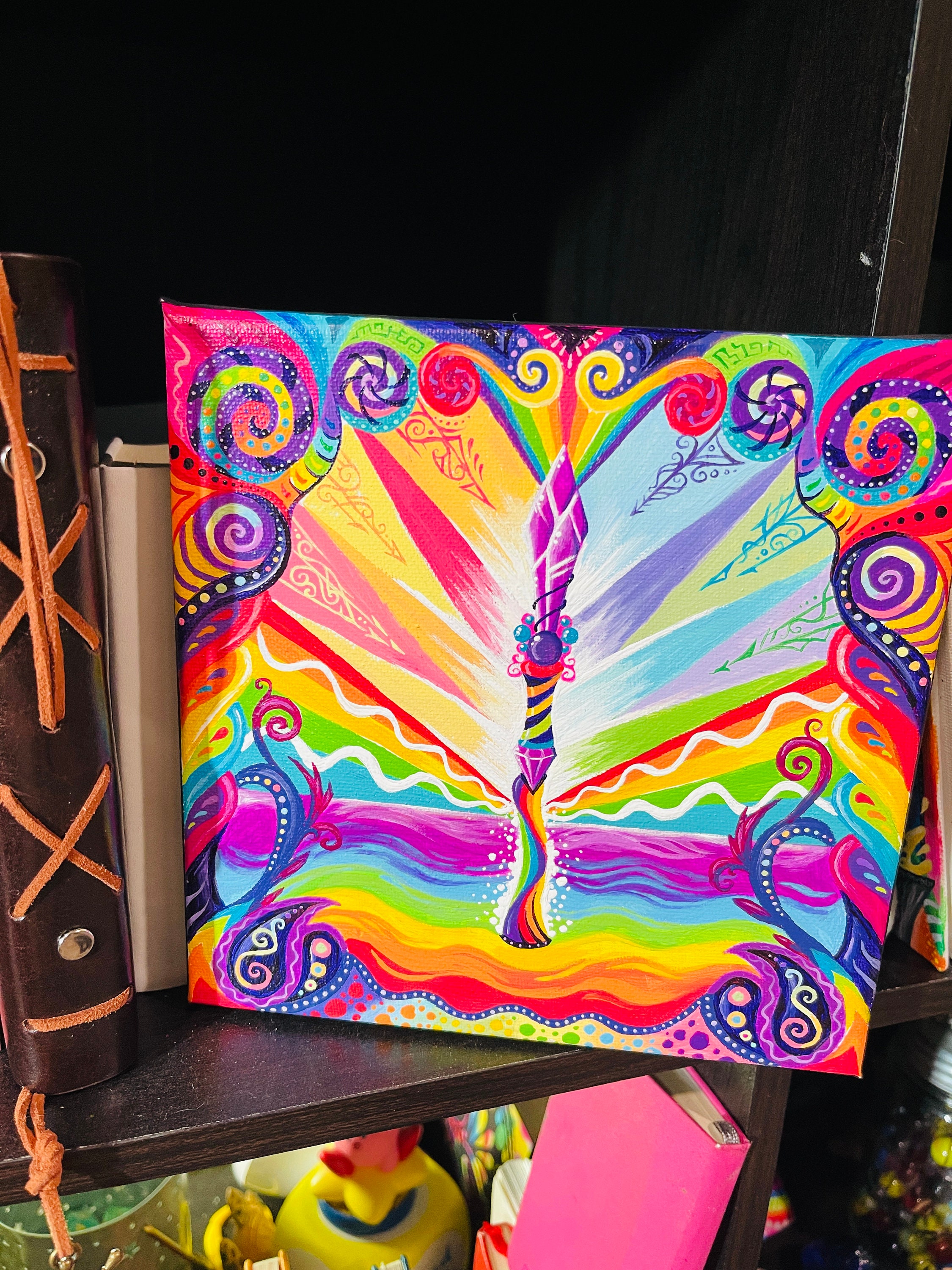 Original Rainbow Magic Wand Painting - Etsy