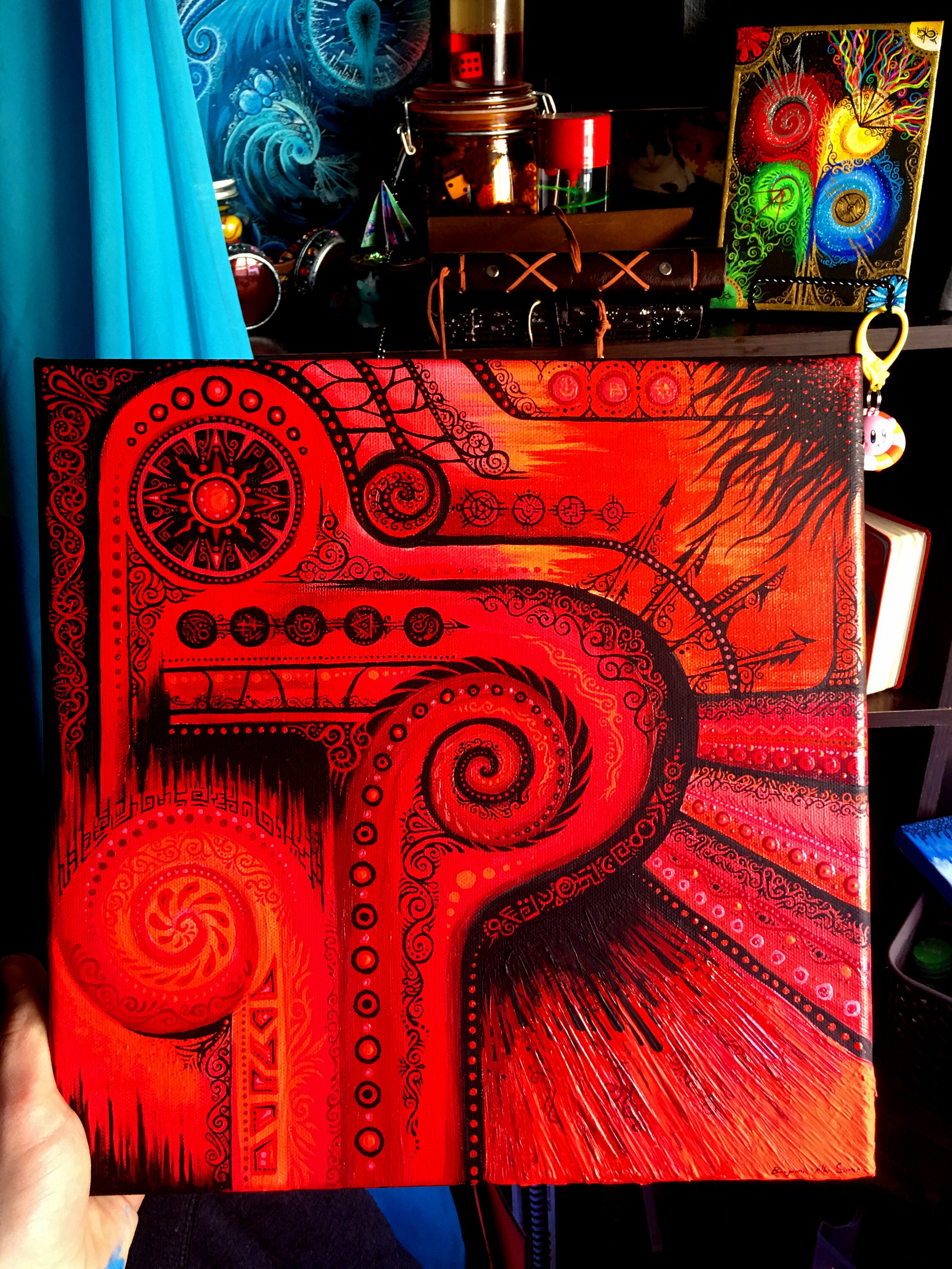 Original Abstract Red Painting - "daemon's Breach" - Etsy
