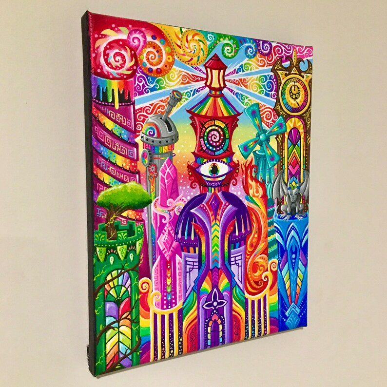 Original Rainbow Painting the Fortress of Fateful - Etsy