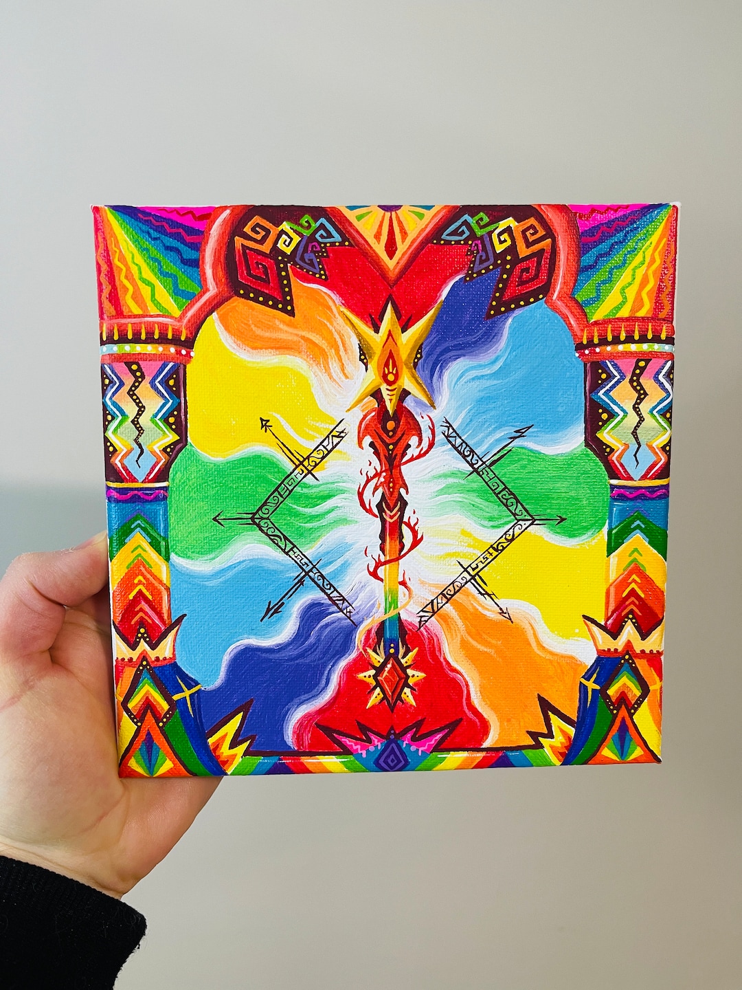 Original Rainbow Magic Wand Painting - Etsy