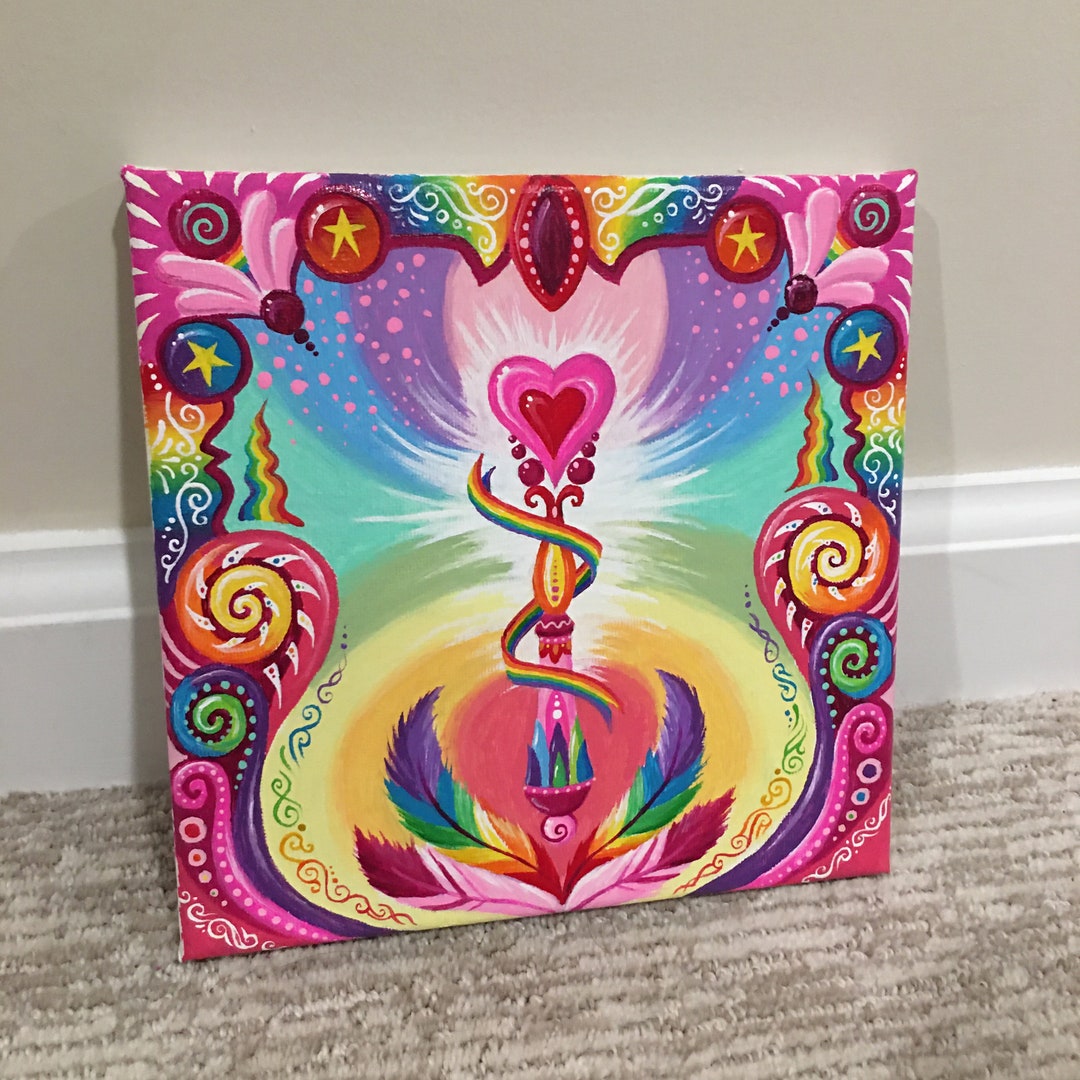 Original Rainbow Magic Wand Painting - Etsy
