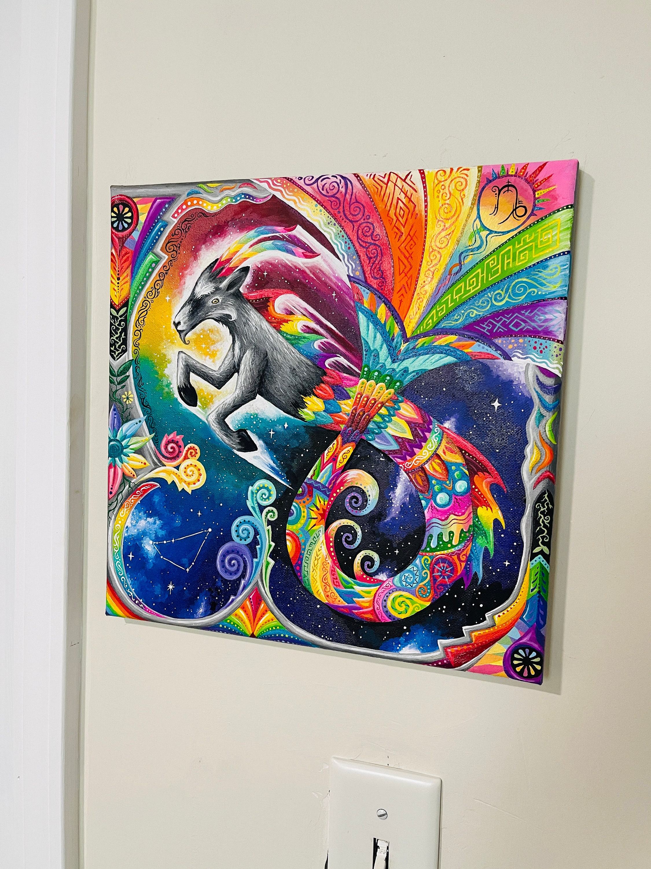 Original Painting - Capricorn Astrology Sign Zodiac Rainbow (one of a ...