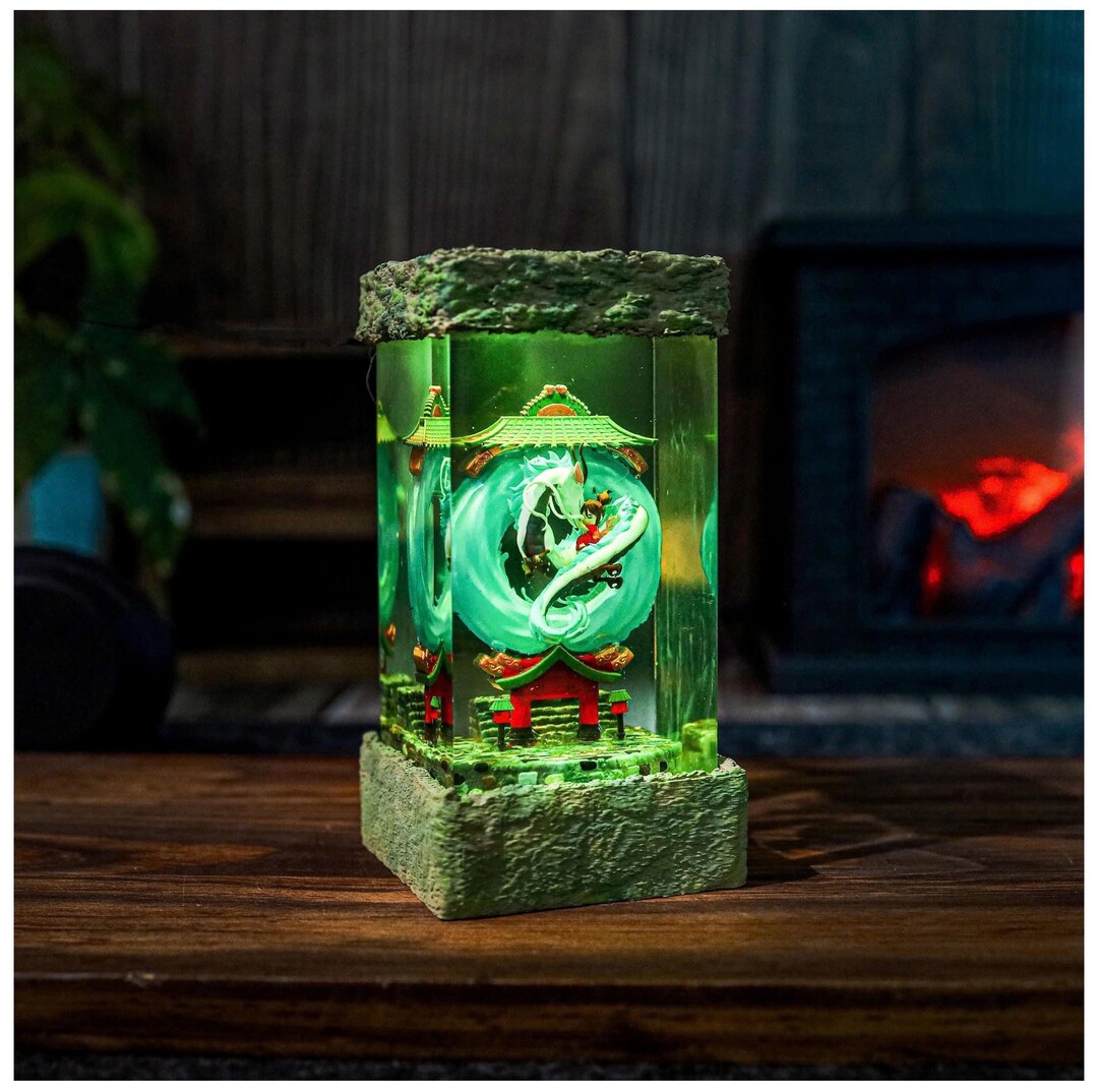 Haku and Chihiro Spirited Away Anime Resin Lamp, Cute Epoxy Lamp, Anime ...