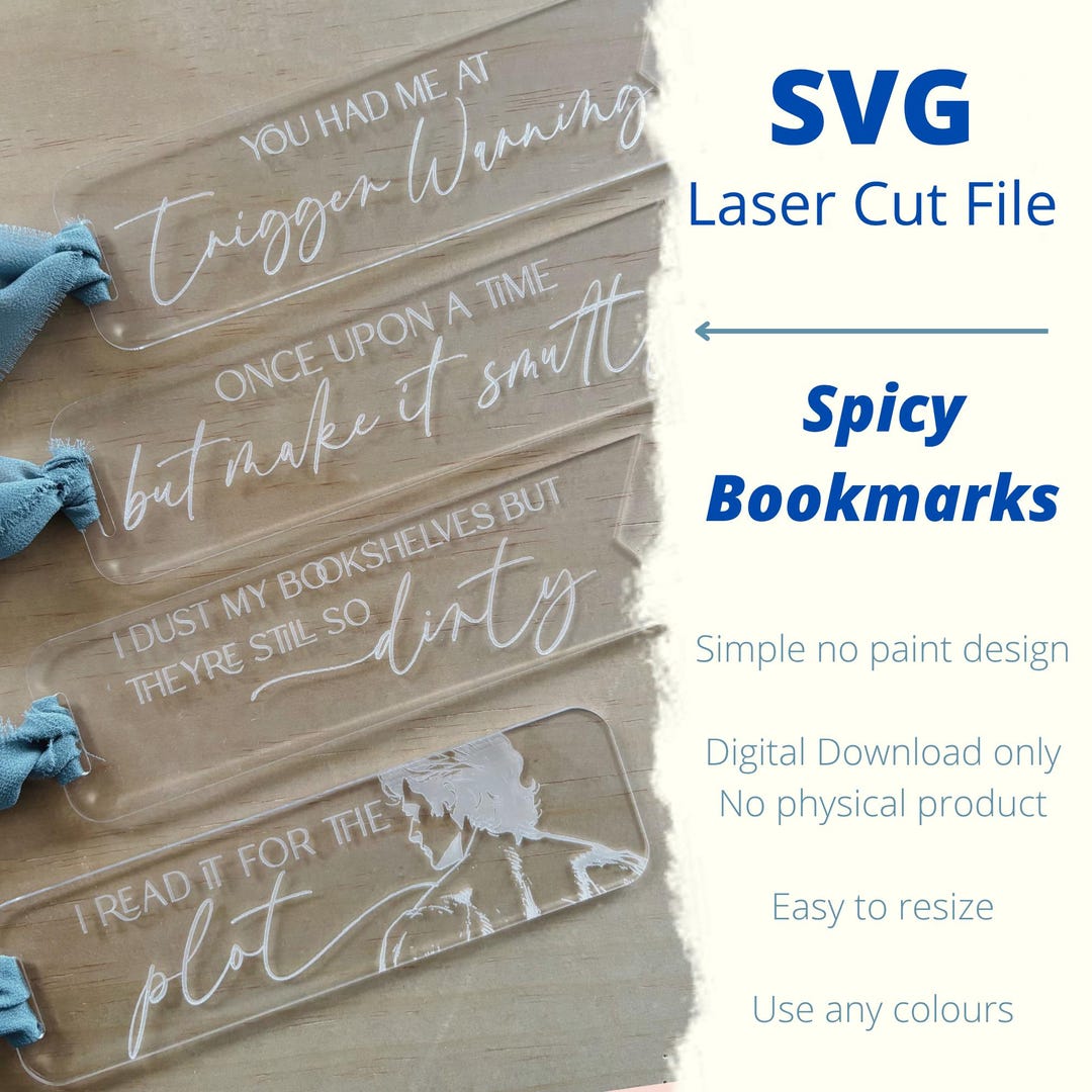 Spicy Bookmarks Easy Booktok Laser Cut File - Etsy