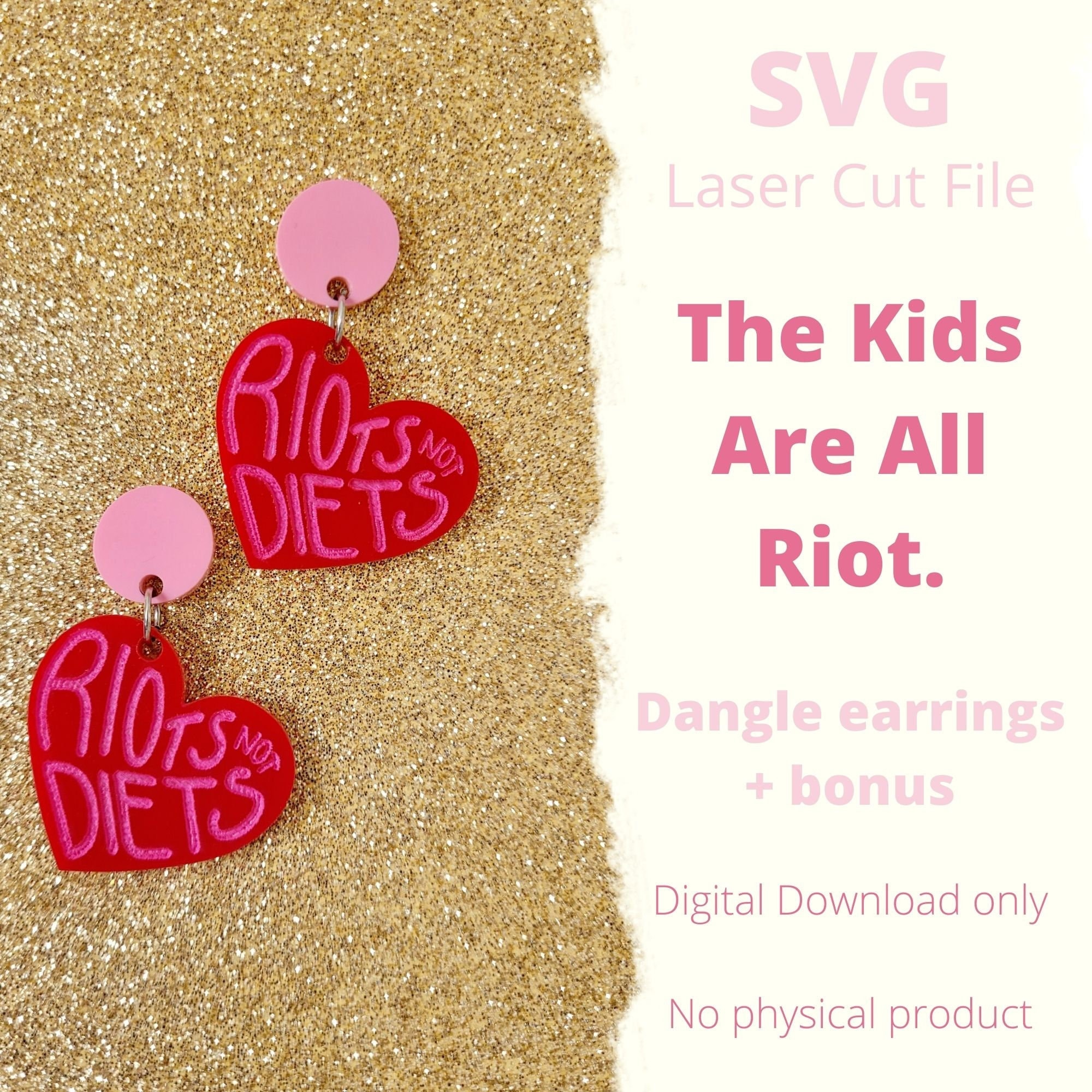 Feminist Earring Laser Cut File, Simple Cut and Engrave, Easy Paint or ...