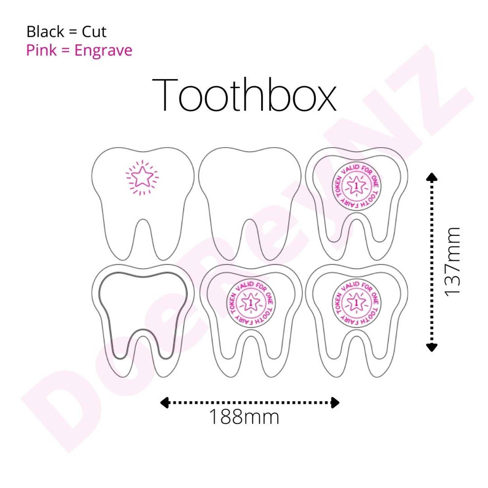 Tooth Fairy Box With Tokens SVG Laser Cut File - Etsy