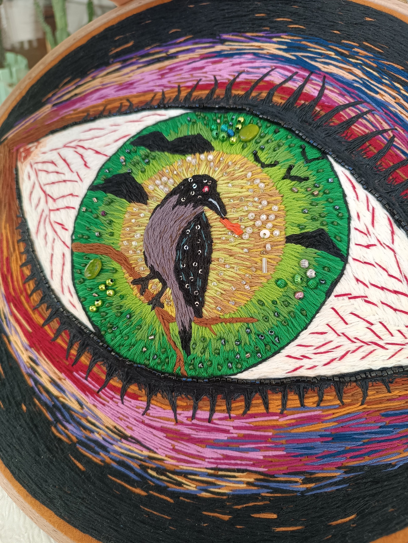 Shaman Eye Wall Art Spiritual Pagan Hanging Decor Embroidery Hoop Art ...