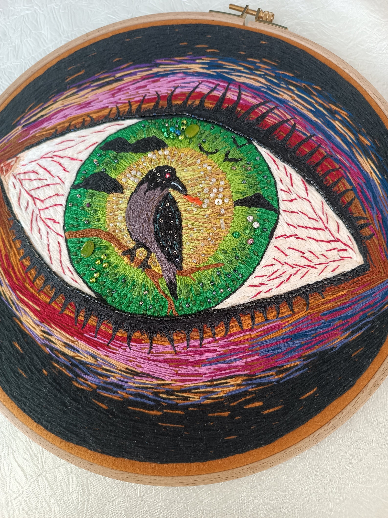 Shaman Eye Wall Art Spiritual Pagan Hanging Decor Embroidery Hoop Art ...
