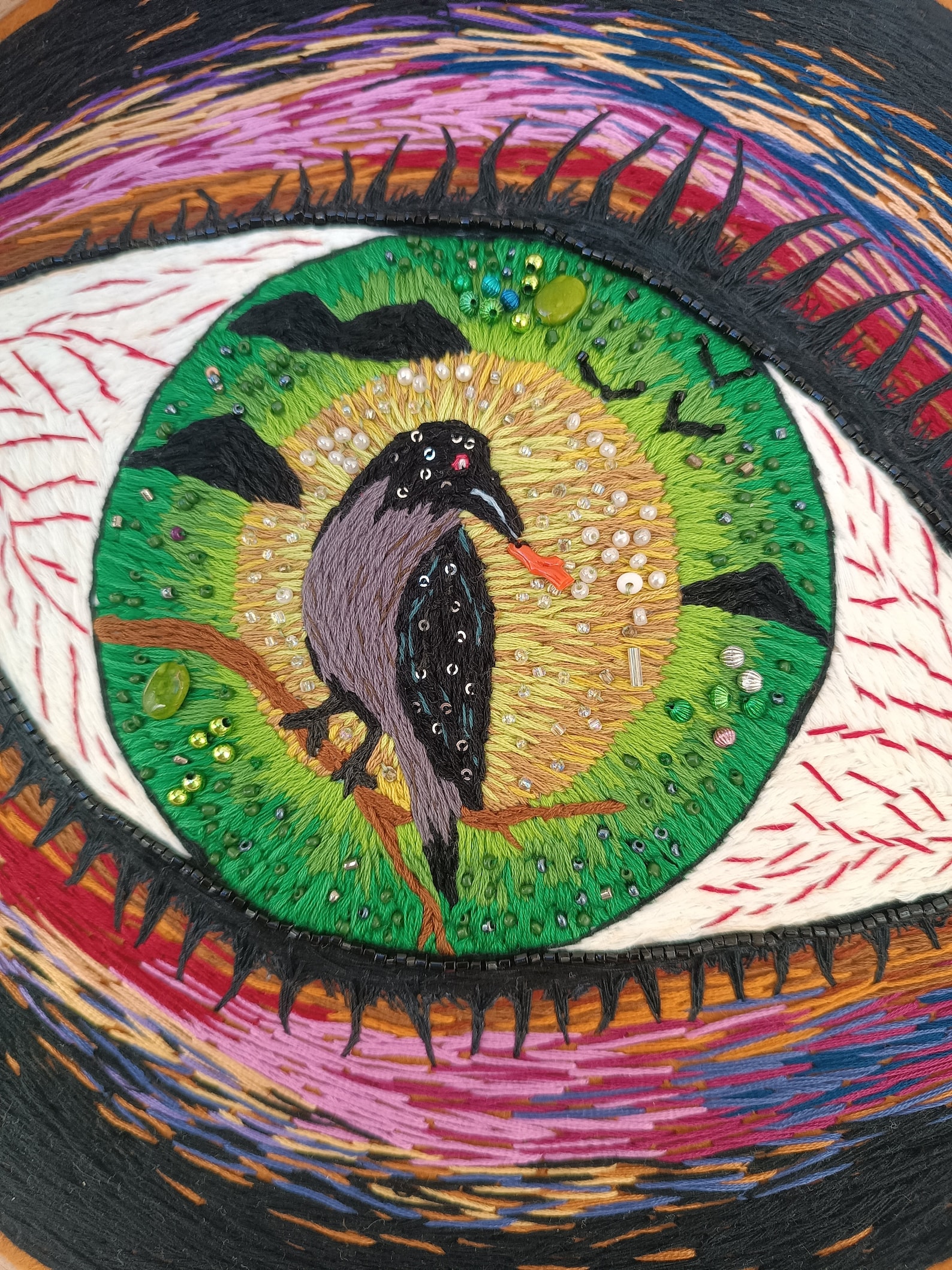 Shaman Eye Wall Art Spiritual Pagan Hanging Decor Embroidery Hoop Art ...