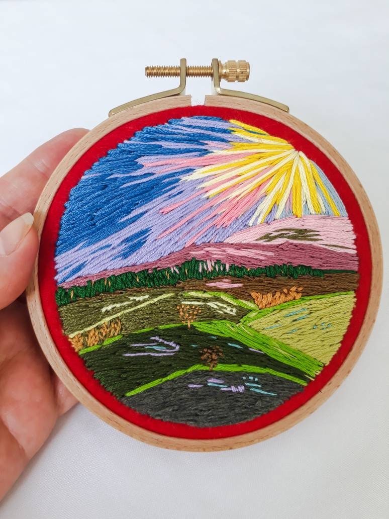 Home Décor Sea Landscape Thread Painting Embroidery Hoop Art Wall Decor ...