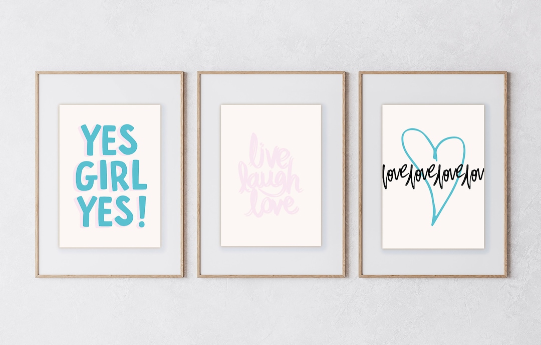 Live Laugh Love Good Vibes Yes Girl Yes Love Art Prints - Etsy UK