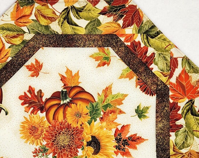 Thanksgiving - Autumn Quilted Centerpiece / Table Topper / Small ...