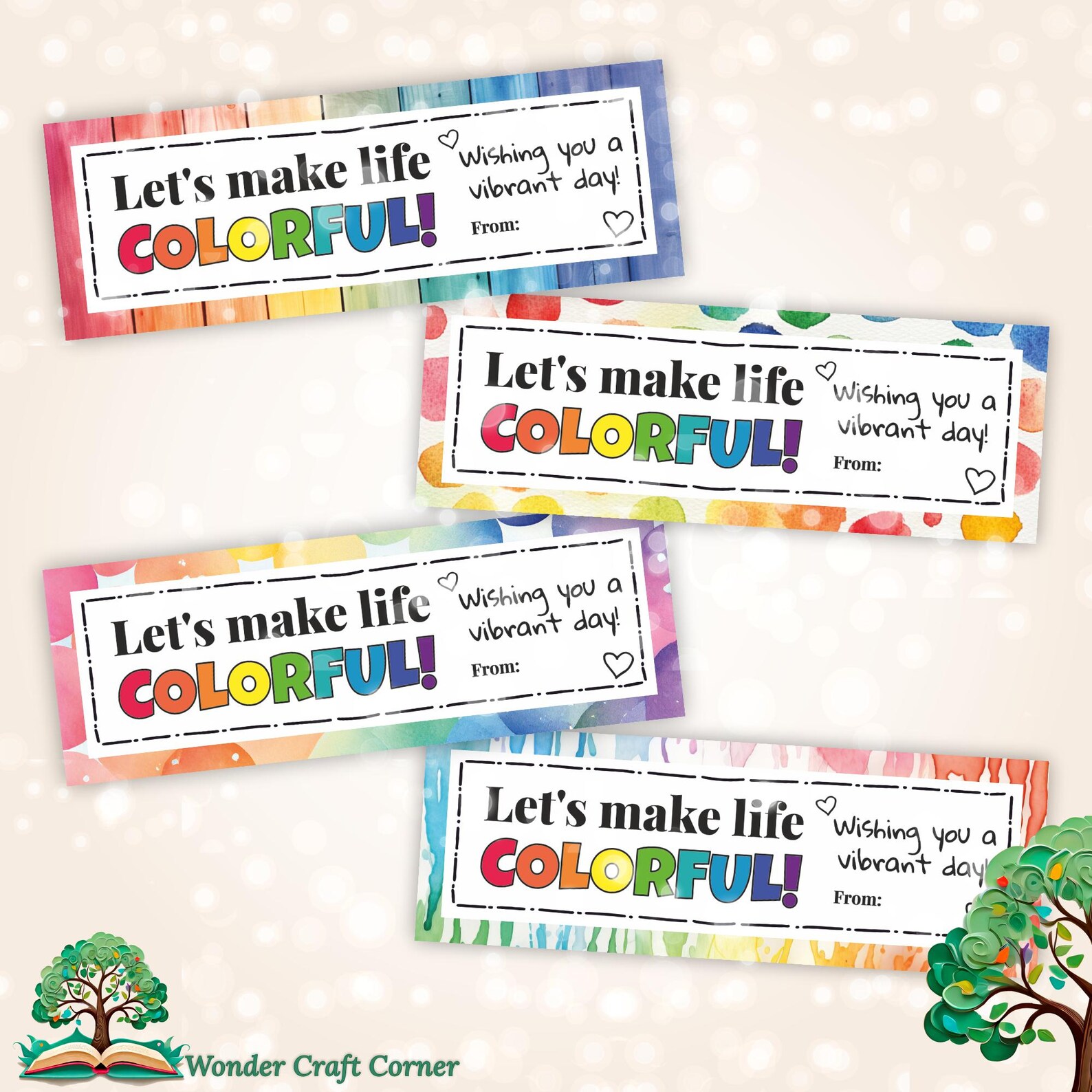 Colorful Valentine Gift Tags for Paint Sets, Printable Paint Tags for ...