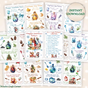 Christmas Mud Kitchen Recipe Cards, Christmas Potion Cards, Winter Mud ...